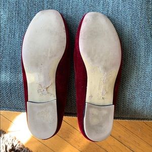 Zara | Shoes | Zara Red Velvet Flats Size 377 | Poshmark